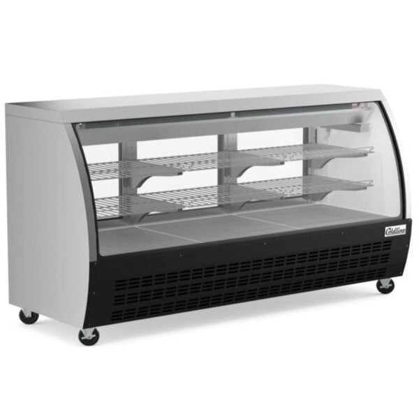 Coldline DC80-B 80" Refrigerated Curved Glass Deli Meat Display Case ...