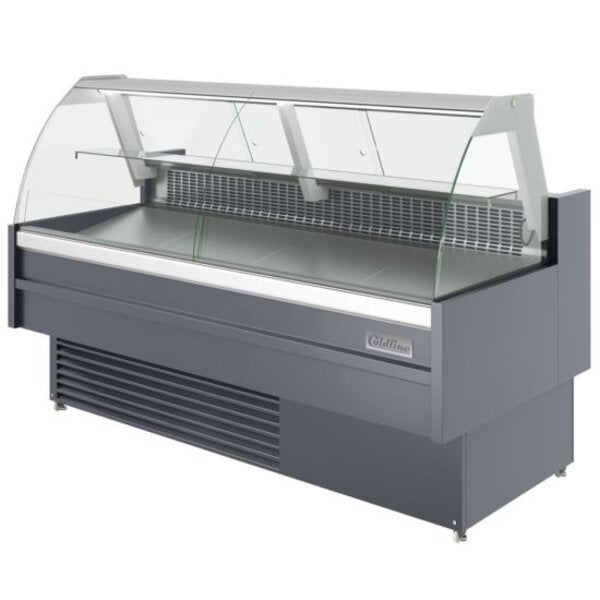 Coldline SDC72 72" Refrigerated Curved Glass Meat Deli Case with Rear ...